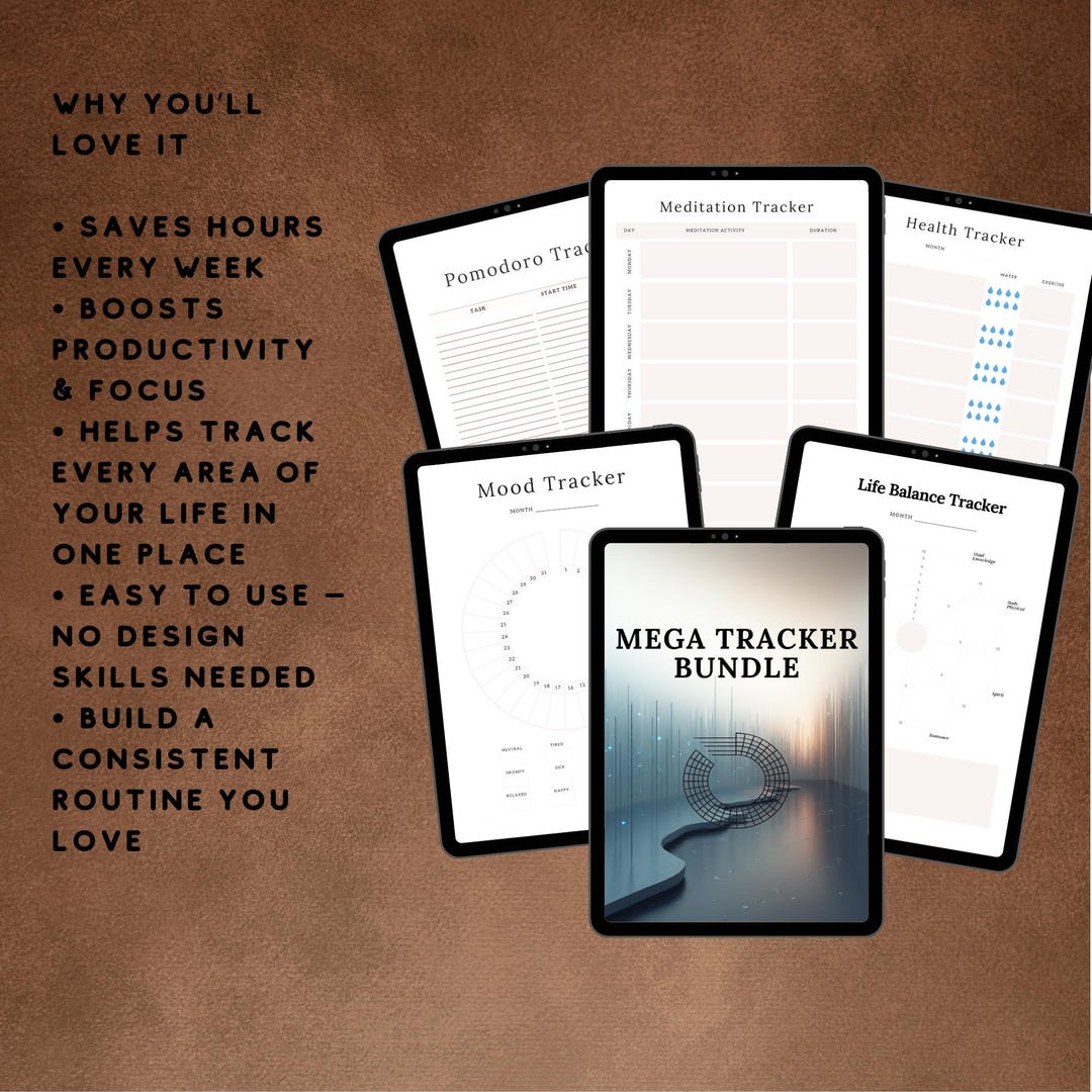 Mega Tracker Bundle, Printable Planner, Habit, Budget (PDF) - Etsy