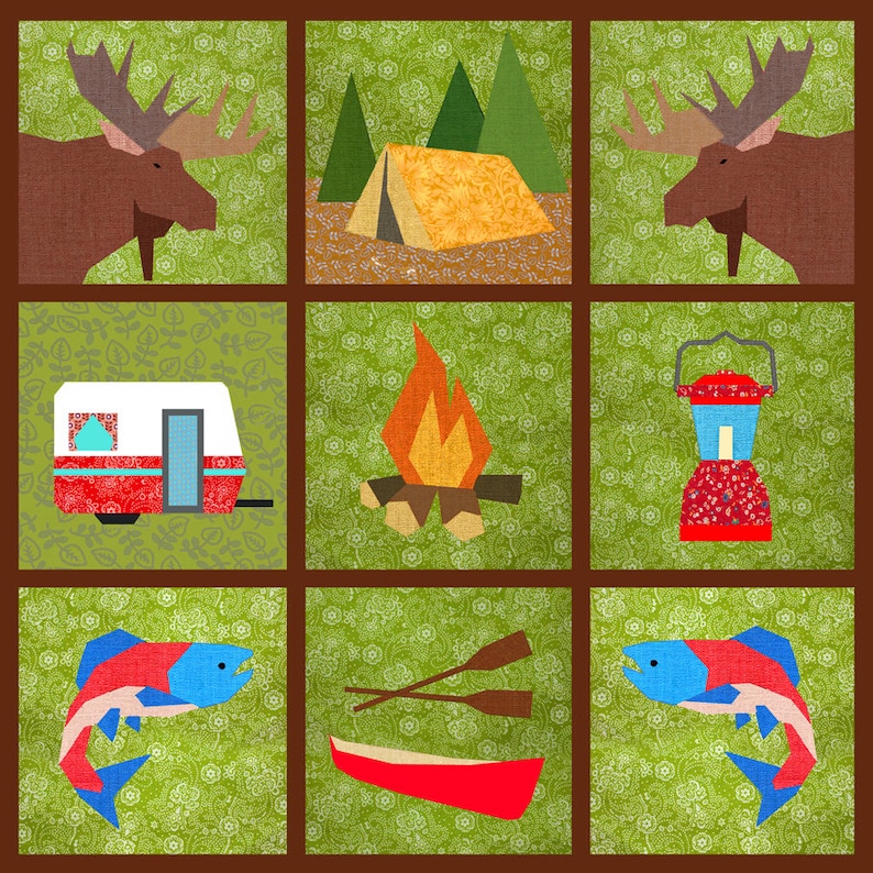 Camping Tent Paper Pieced Quilt Block Pattern PDF - Etsy