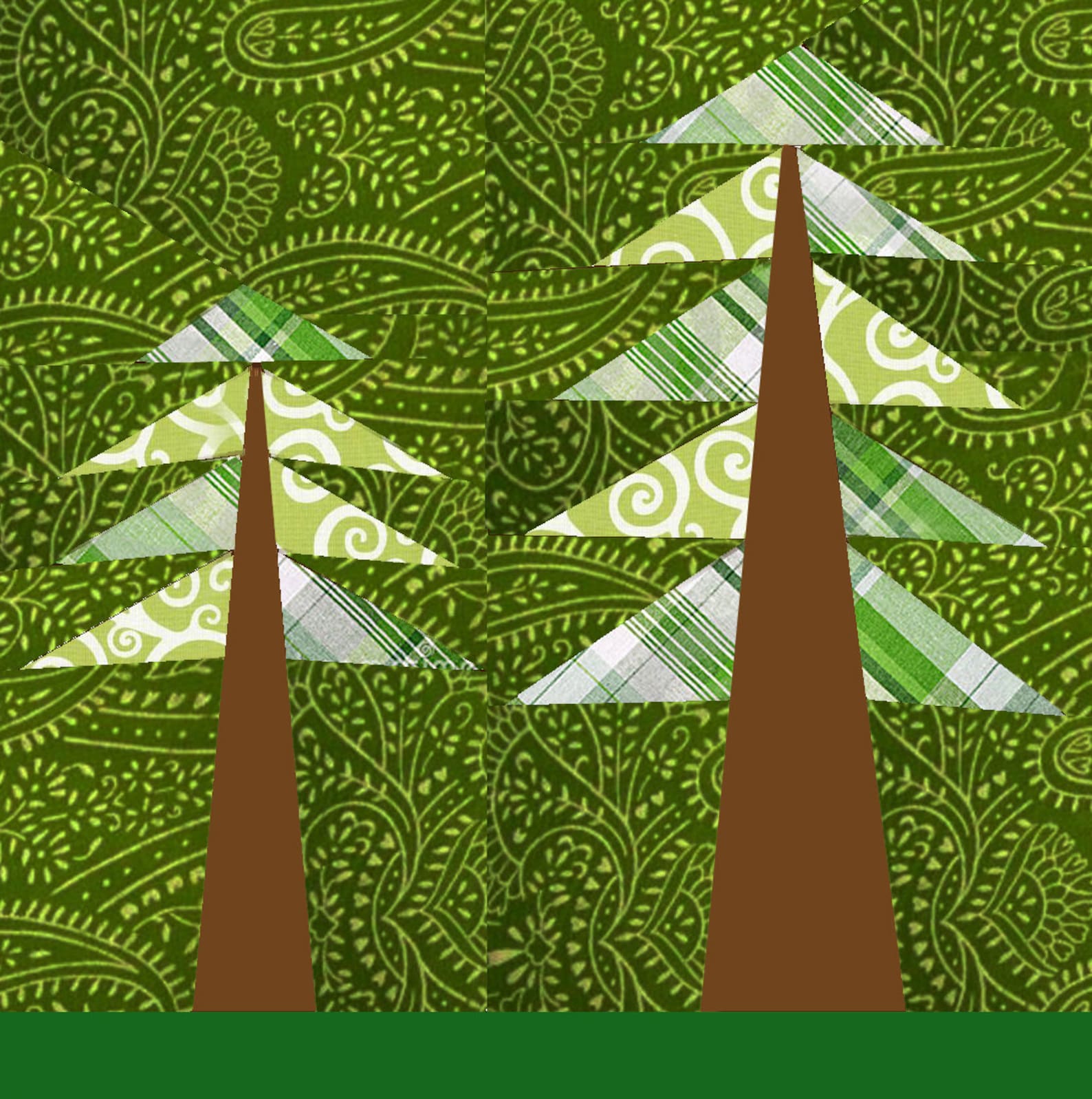 Forest Paper Pieced Quilt Block Pattern PDF - Etsy