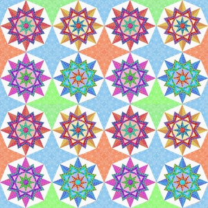 Sun Star Pieced Quilt Block Pattern PDF - Etsy