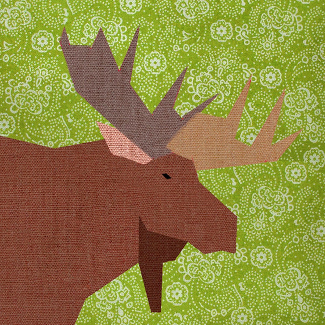 Moose Paper Quilt Block, Paper Pieced Quilt Pattern, PDF Pattern ...