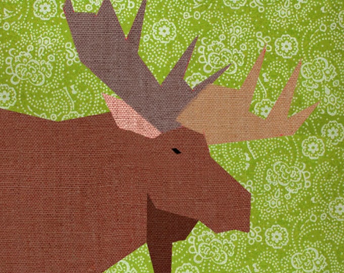 Moose Paper Quilt Block, Paper Pieced Quilt Pattern, PDF Pattern ...