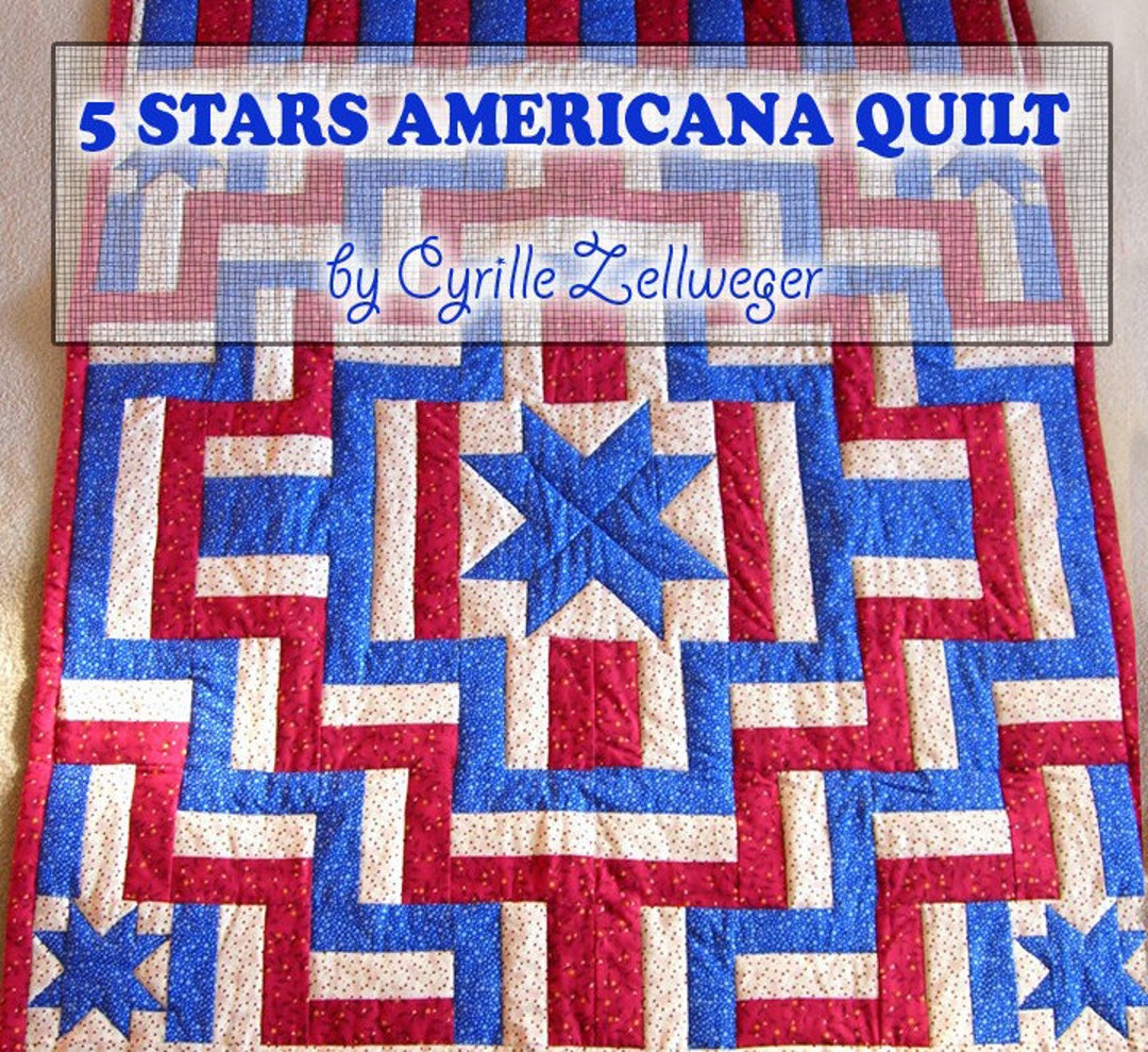 Easy Quilt Pattern PDF, 5 Stars Americana Patriotic Quilt - Etsy