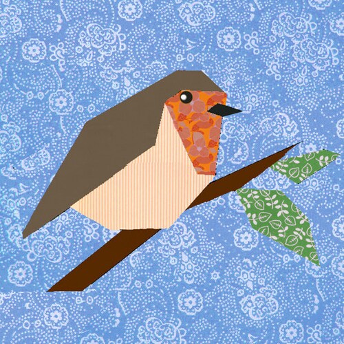 Robin Paper Pieced Quilt Block Pattern PDF - Etsy