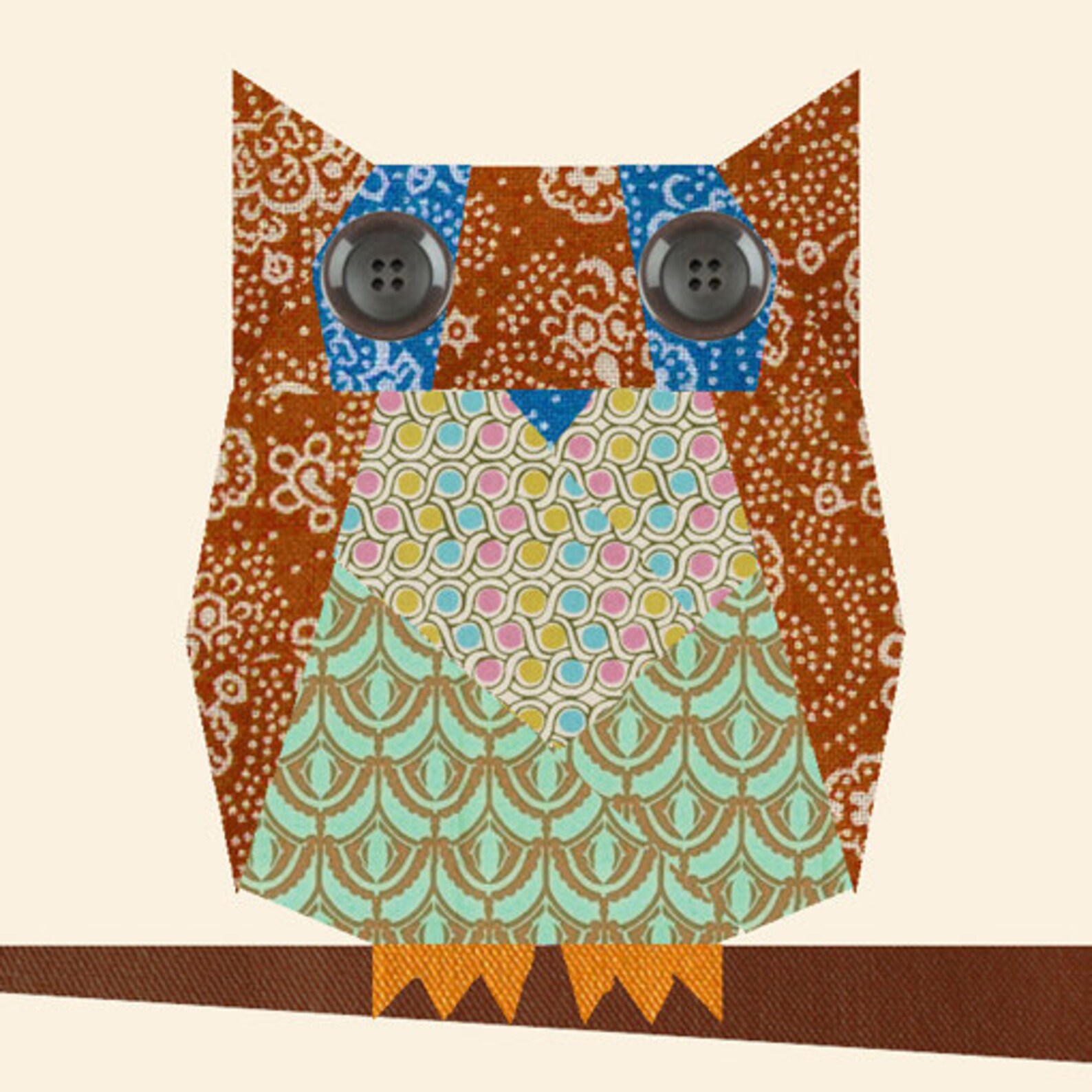 Owl Paper Pieced Quilt Block Pattern PDF - Etsy