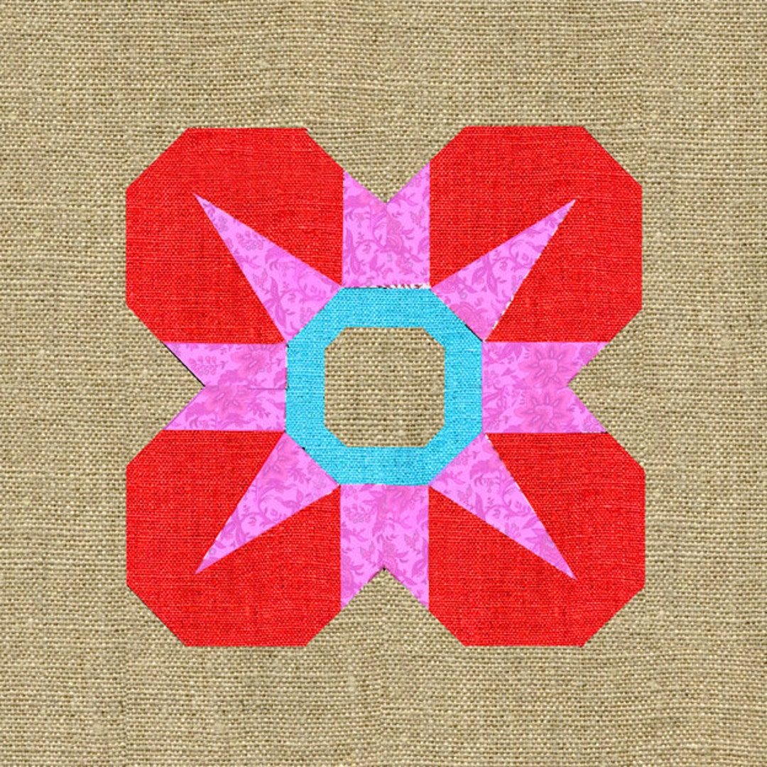 Sweet Flower Paper Pieced Quilt Block Pattern PDF - Etsy