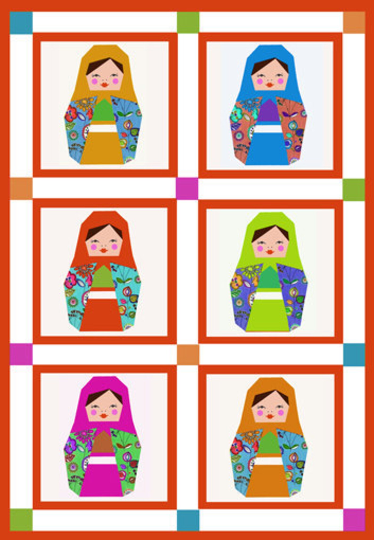 Matriochka Quilt Block, Paper Pieced Quilt Pattern, PDF Pattern ...