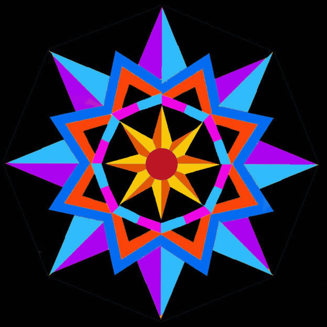 Sun Star Pieced Quilt Block Pattern PDF - Etsy