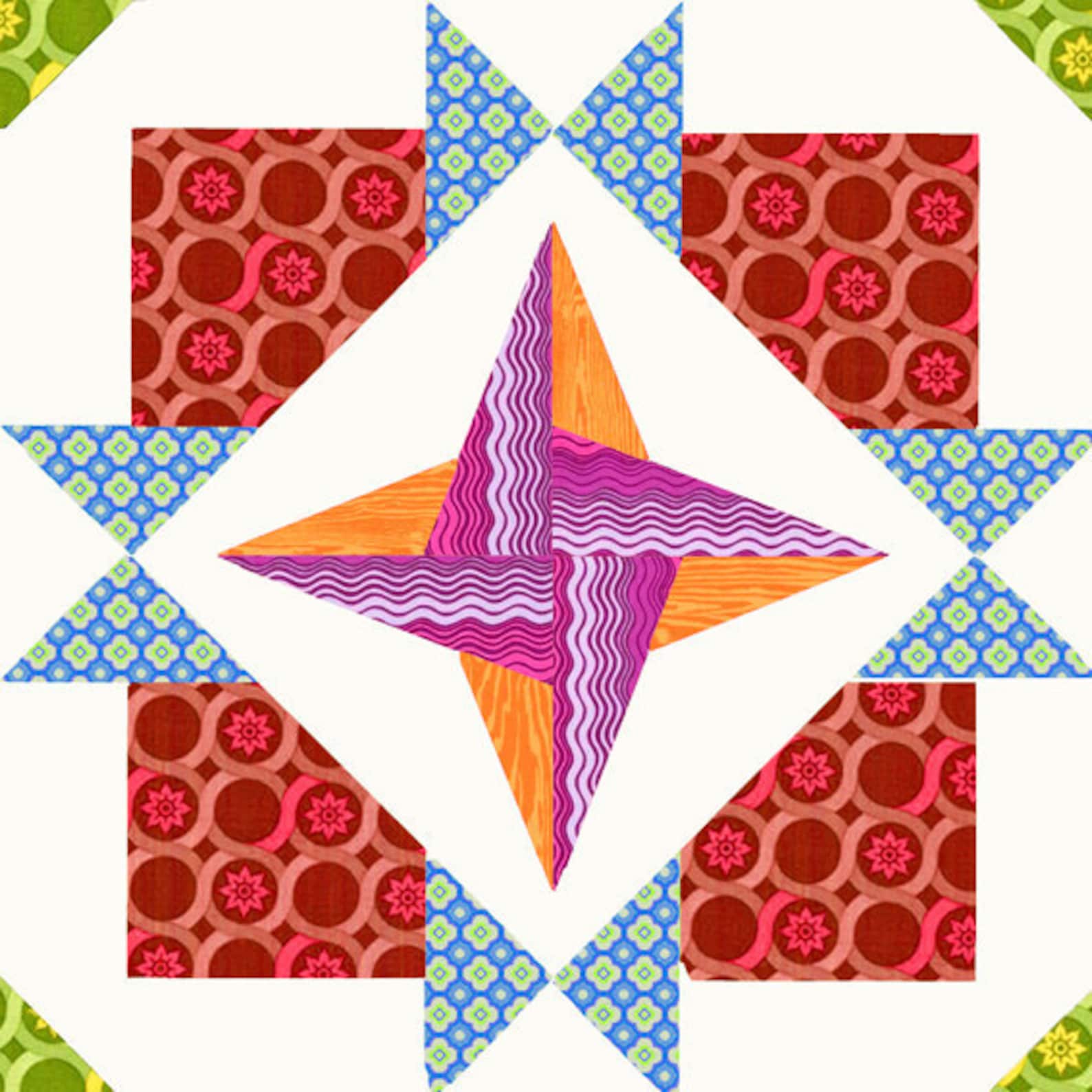 Cross Star Quilt Block Paper Pieced Quilt Pattern PDF - Etsy