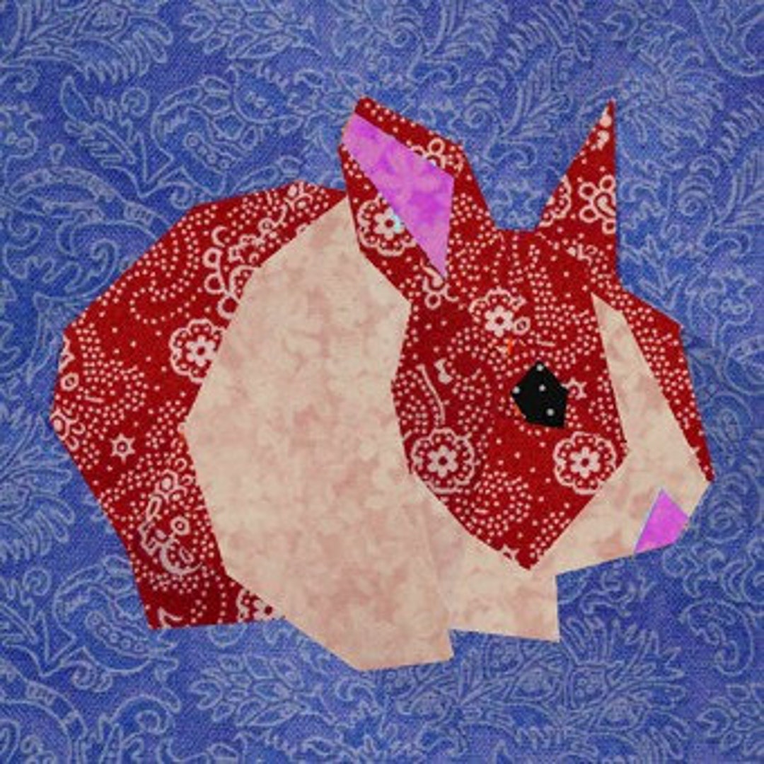 Rabbit Quilt Block, Paper Pieced Quilt Pattern, PDF Pattern, Instant ...