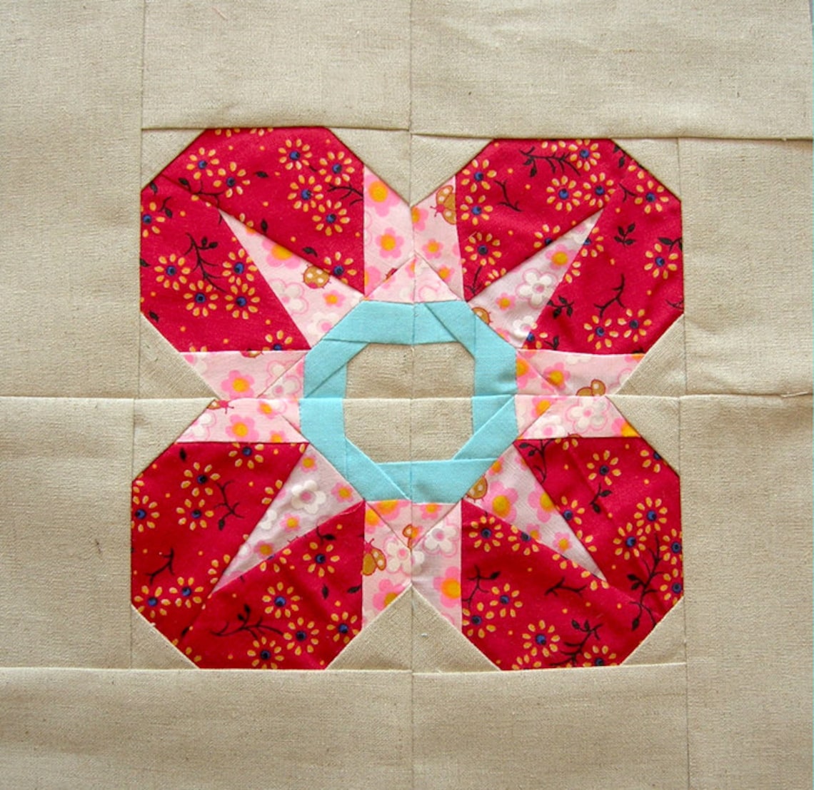 Sweet Flower Paper Pieced Quilt Block Pattern PDF - Etsy