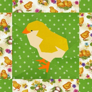 Easter Chick Quilt Block, Paper Pieced Quilt Pattern, PDF Pattern ...