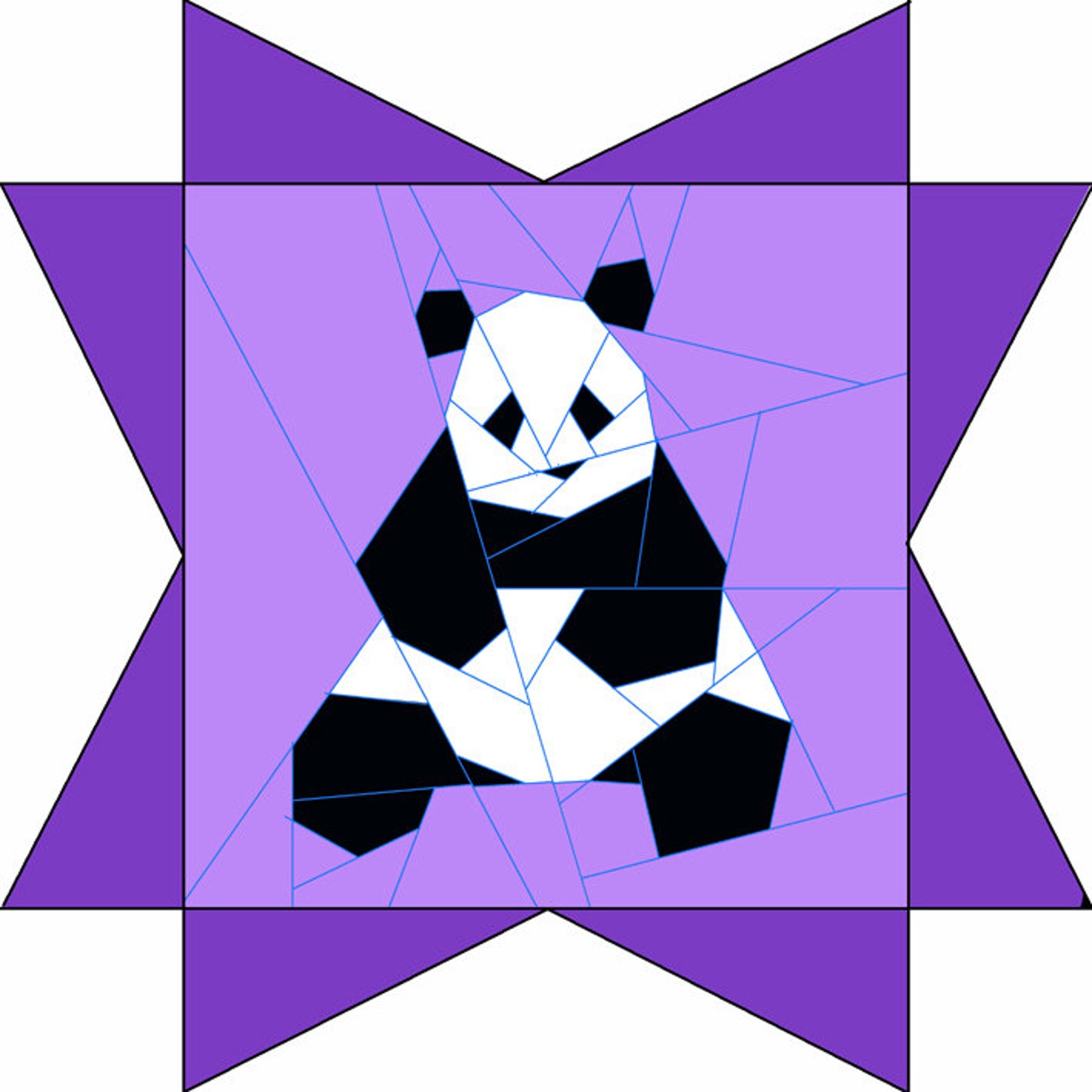 Panda Paper Pieced Quilt Block Pattern PDF - Etsy