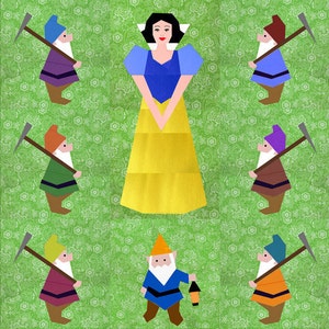 Snow White Paper Pieced Quilt Block Pattern PDF - Etsy