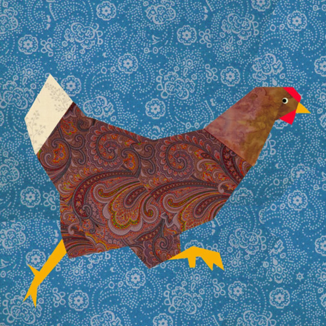 Chicken Run Quilt Block, Paper Pieced Quilt Pattern, PDF Pattern ...