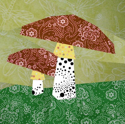 Mushroom Paper Pieced Quilt Block Pattern, PDF - Etsy Canada