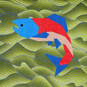 Wild Salmon Paper Pieced Quilt Block Pattern PDF - Etsy