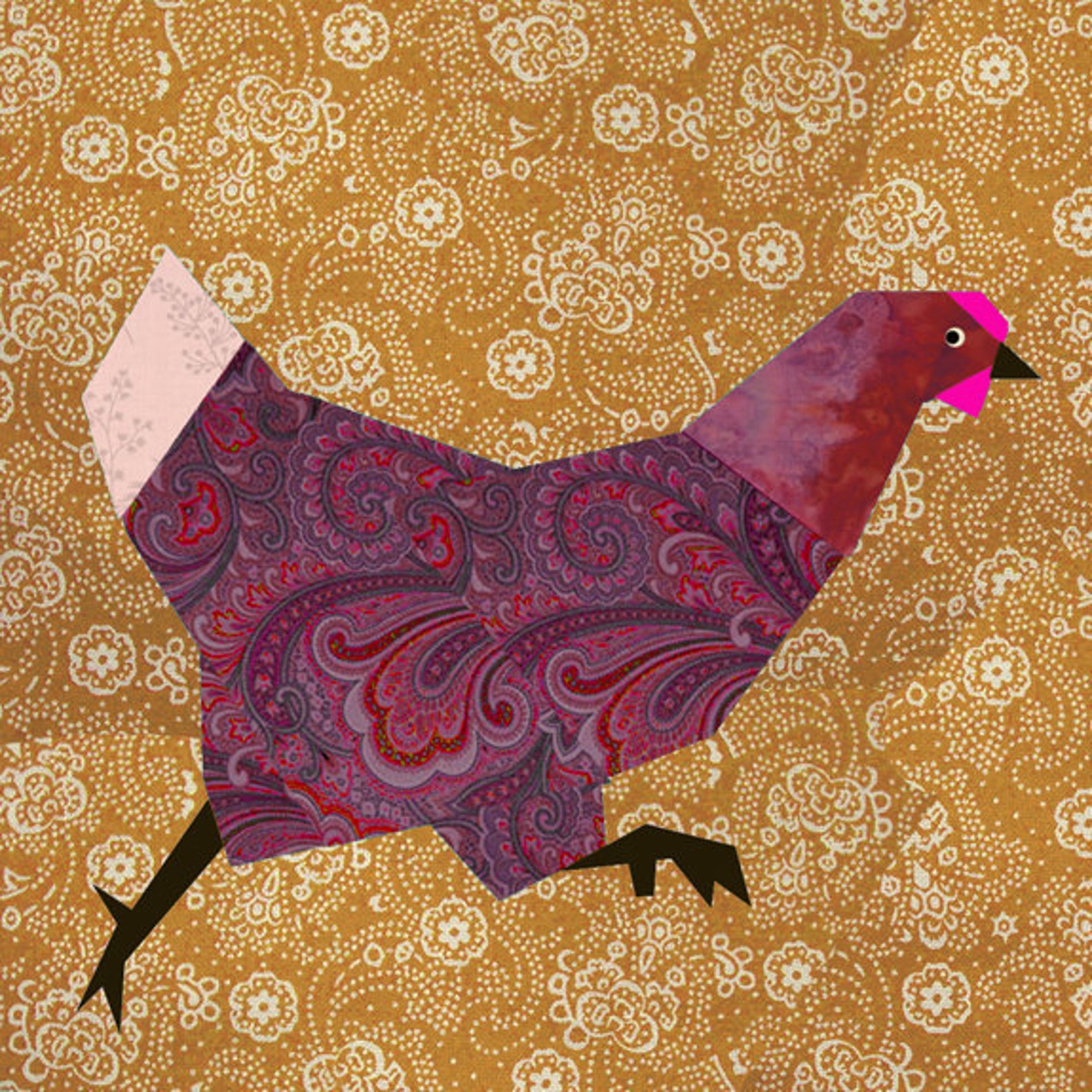 Chicken Run Quilt Block, Paper Pieced Quilt Pattern, PDF Pattern ...