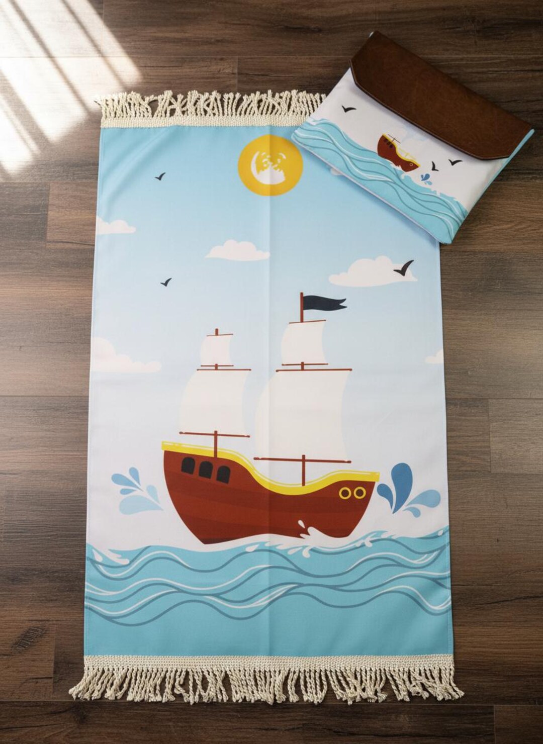 Pirate Ship Kids Prayer Mat - Sakha Nautical Adventure Janamaz, Cute ...