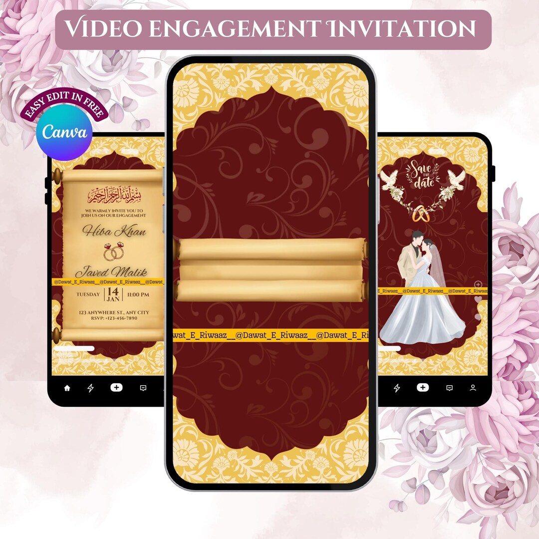 Engagement Invitation | Engagement Invitation Template | Baat Pakki ...