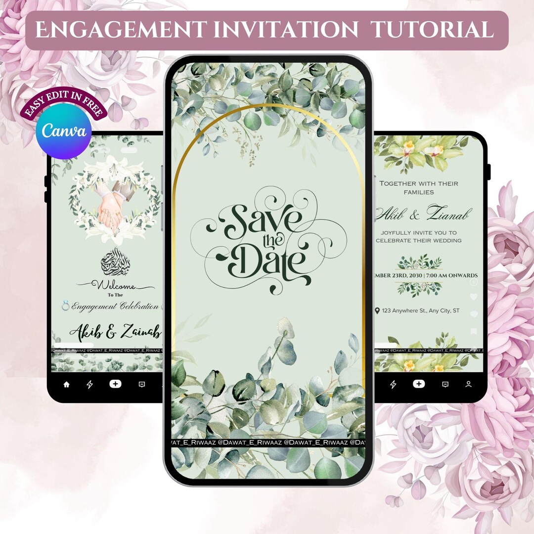 Indian Engagement Invitation | Baat Pakki, Roka Ceremony (digital ...