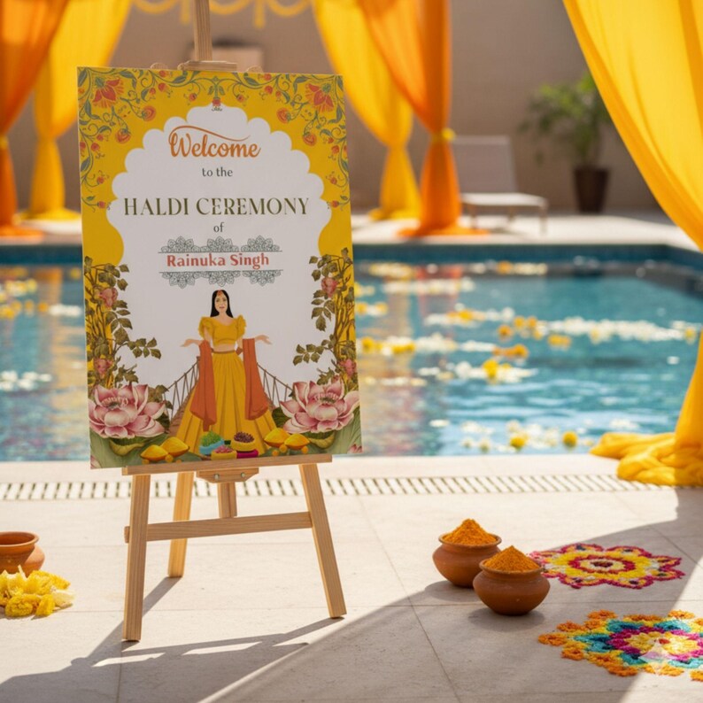 Editable Haldi Welcome Sign | Indian Groom Ceremony (digital Download ...