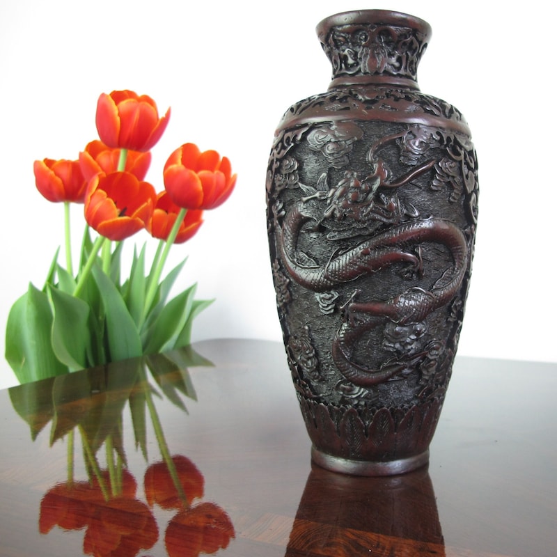 Chinese Dragon Large Vase - Etsy
