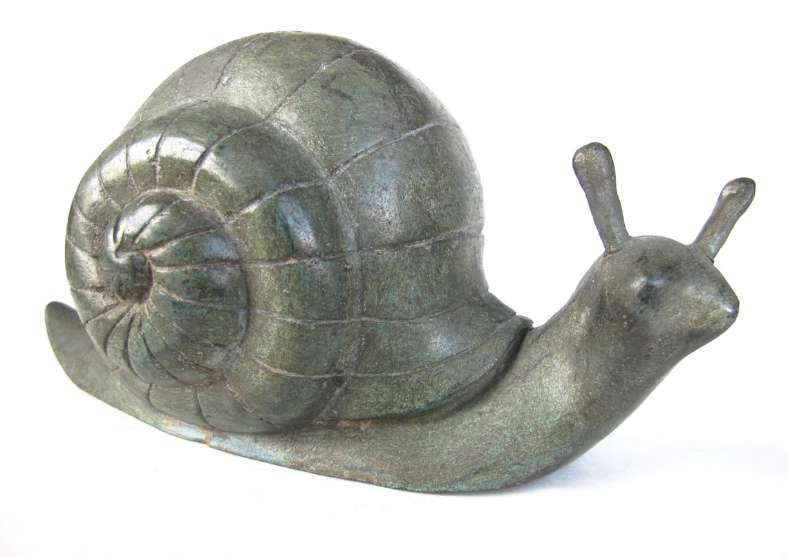 Bronze Escargot Art Sculpture Figurine Yard Decor 7.5 - Etsy France