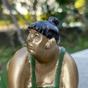 Fat Woman Figurine Yoga Pose Statue Small Resin Art Sculpture 3.75" - Etsy