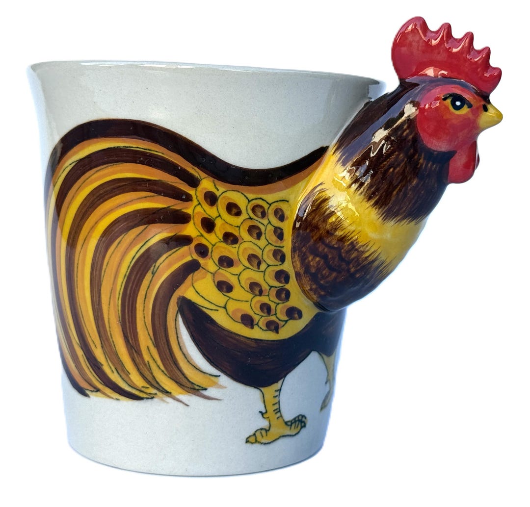 3D Animal Ceramic Mug Hand Painted Coffee Tea Cup 10 Oz. (rooster) - Etsy