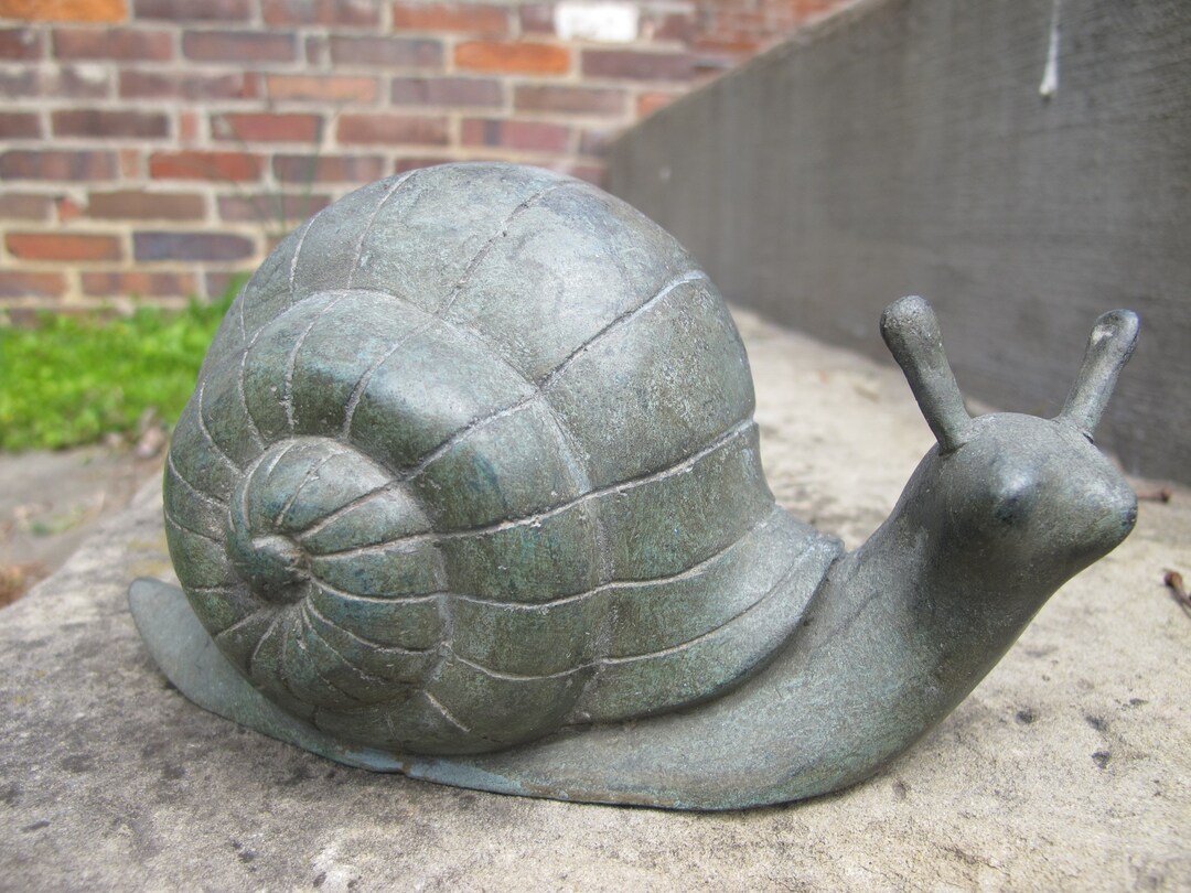 Bronze Snail Art Sculpture Figurine Yard Decor 7.5 - Etsy