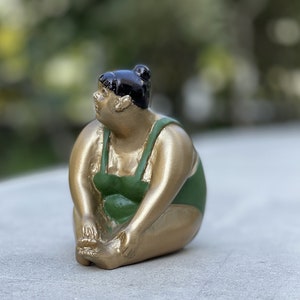 Fat Woman Figurine Yoga Pose Statue Small Resin Art Sculpture 3.75" - Etsy
