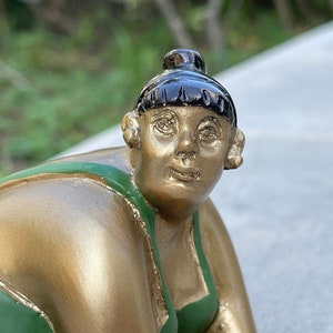 Fat Woman Figurine Yoga Pose Statue Small Resin Art Sculpture 3.75" - Etsy