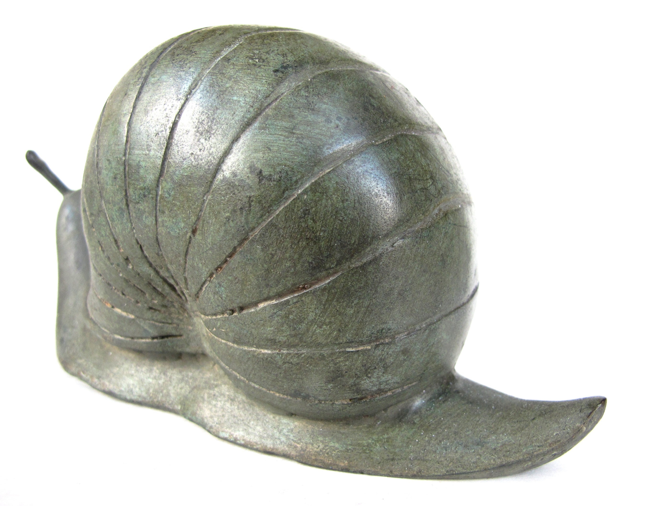 Bronze Snail Art Sculpture Figurine Yard Decor 7.5 | Etsy