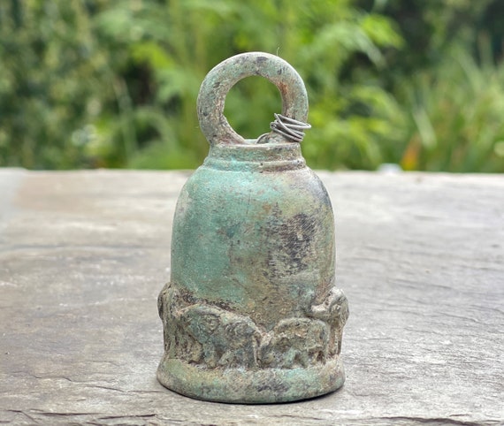 Small Antique Bronze Temple Bell Hanging Thai Buddhist Lucky | Etsy