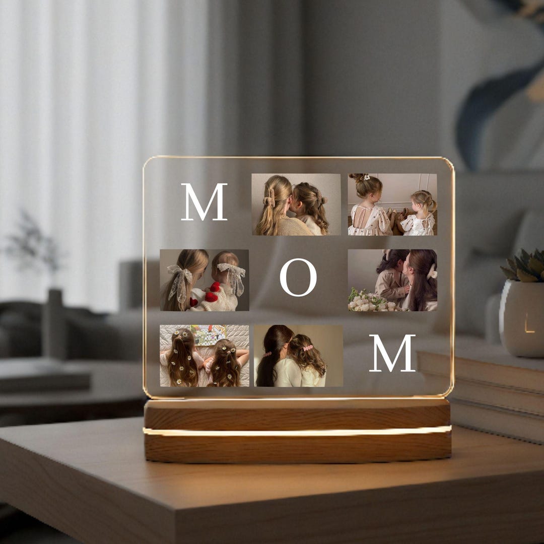 Personalized MOM Photo Collage LED Lamp, Custom Mother's Day Gift - Etsy