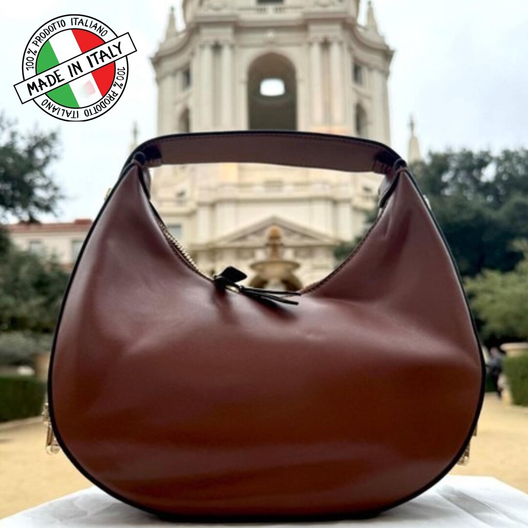 Ivan Troy Women's Mia Brown Leather Italian Handmade Crossbody Shoulder ...