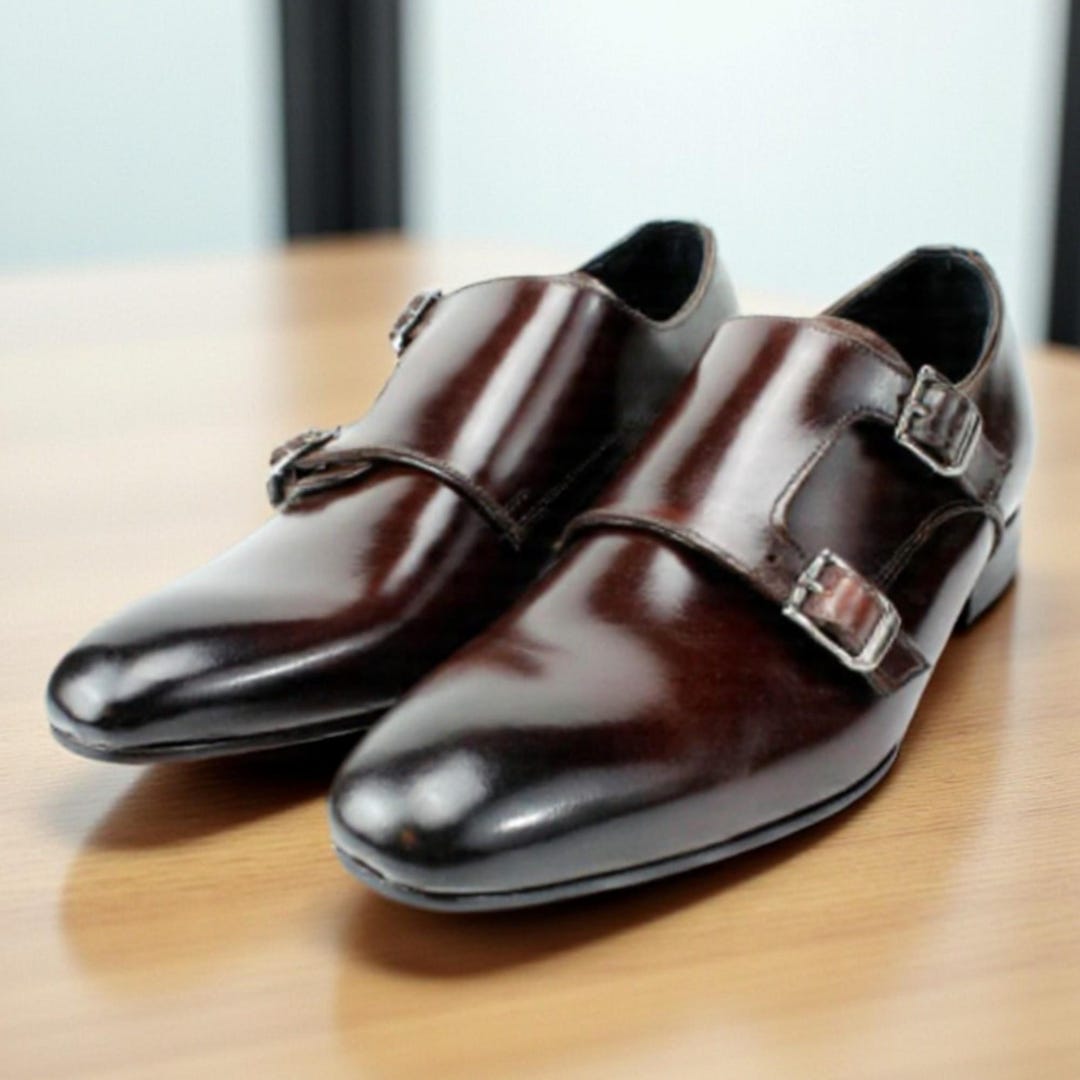 Ivan Troy Abdel Brown Double Monk Strap Shoes | Italian Leather Boys ...