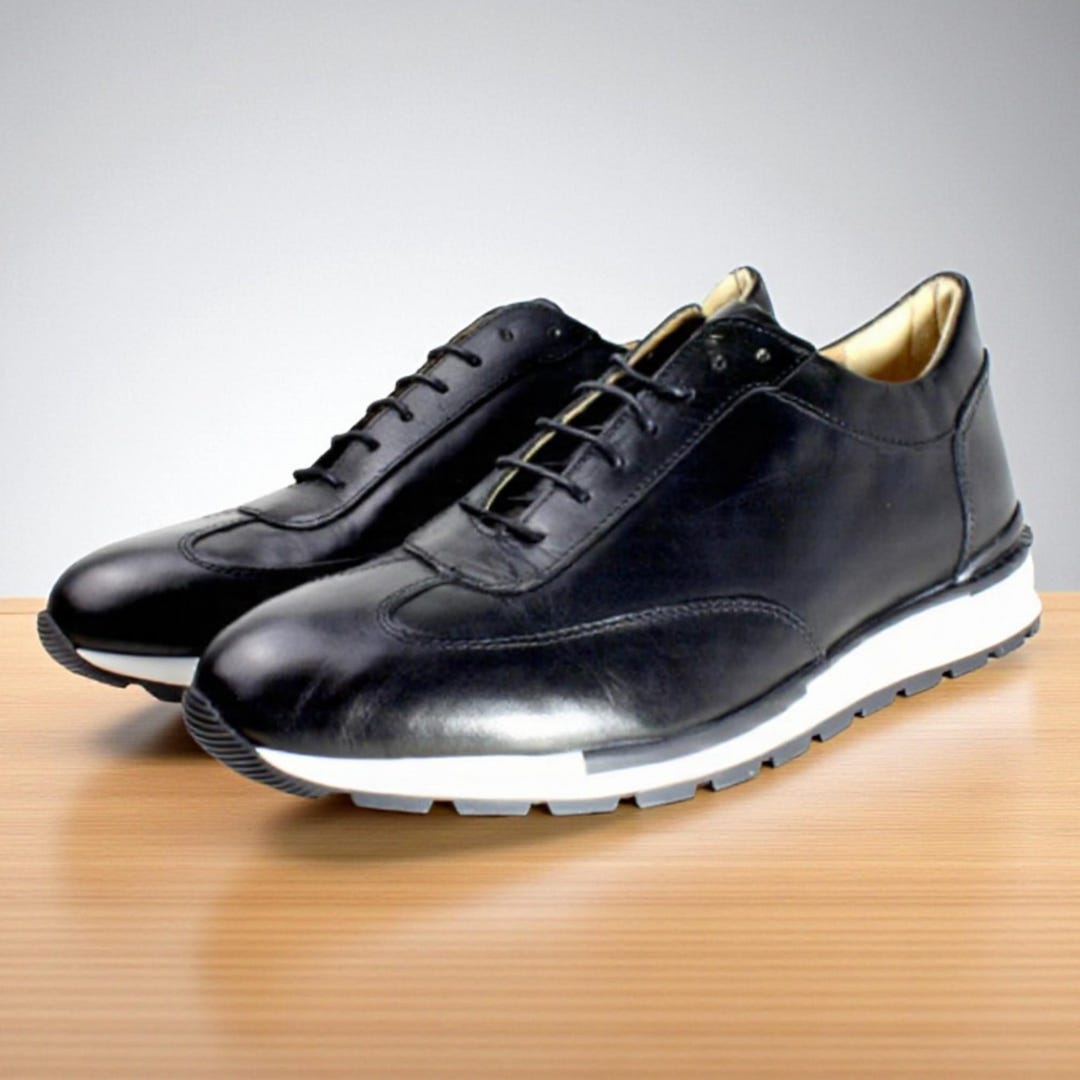 Ivan Troy Maury Black Italian Dress Sneaker Shoes for Men / Made in ...
