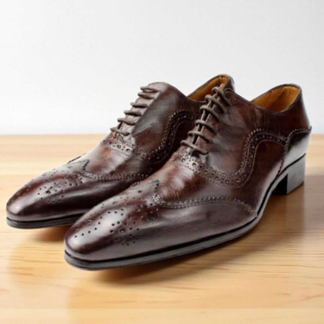 IVAN TROY Baki Brown Italian Oxford Leather Shoes for Men's - Etsy