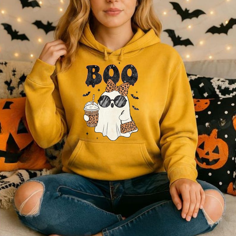 Retro Leopard Ghost PNG: Spooky Halloween Design (digital Download) - Etsy