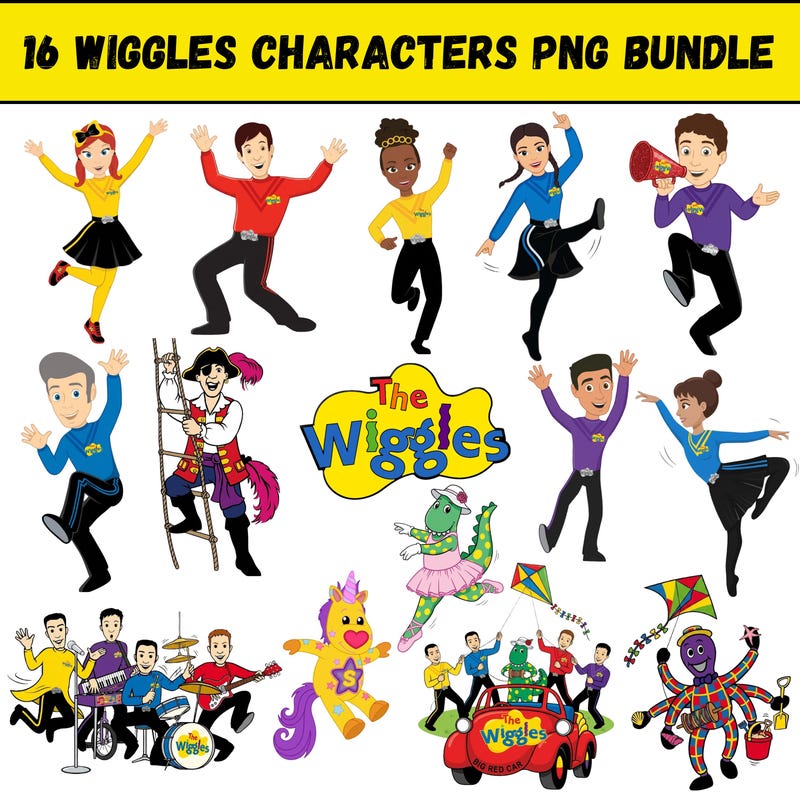 Wiggles Character Png - Etsy UK