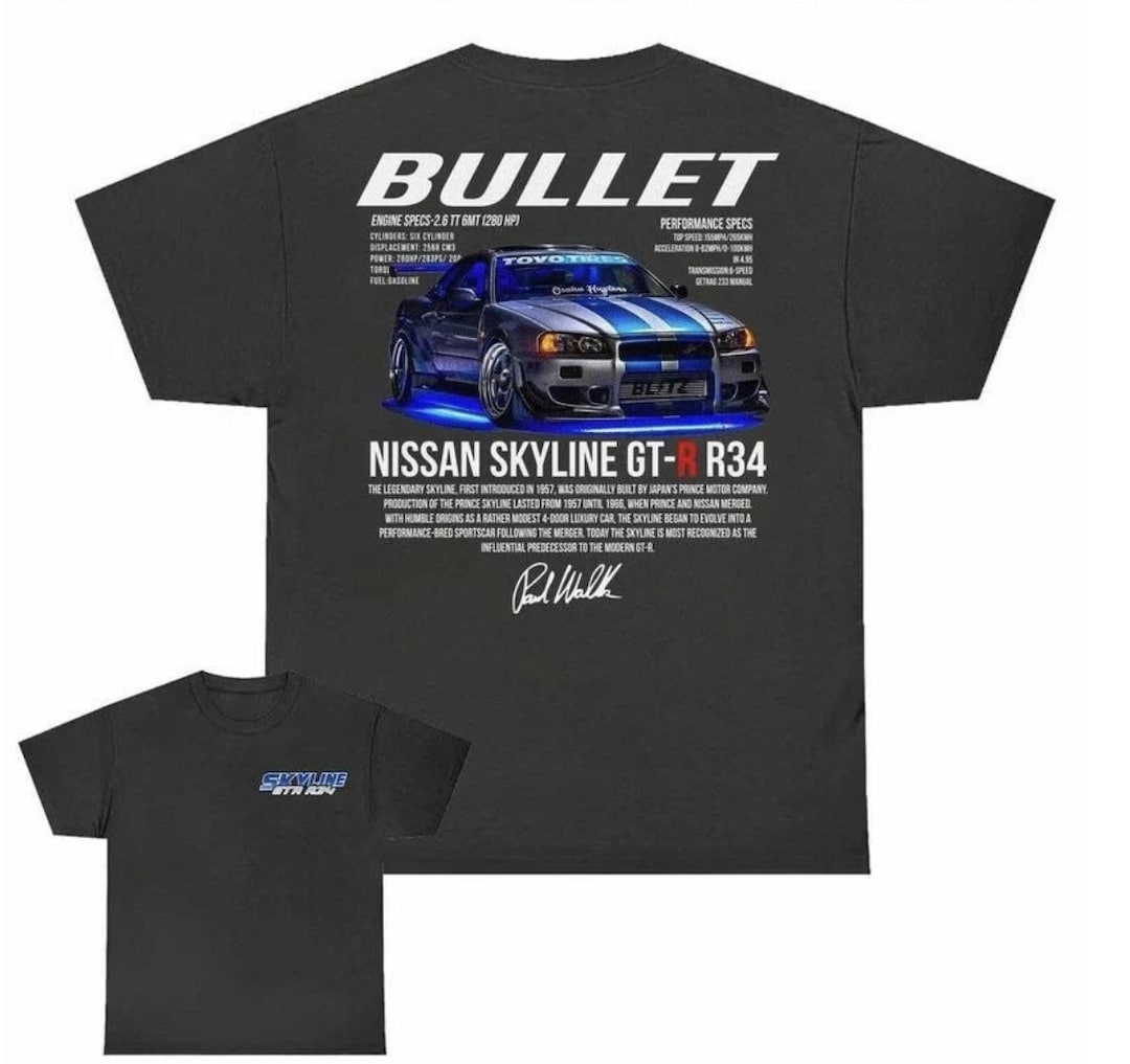 Bullet Skyline Nissan GTR T-shirt, Fast Furious Car T-shirt, Gift for ...