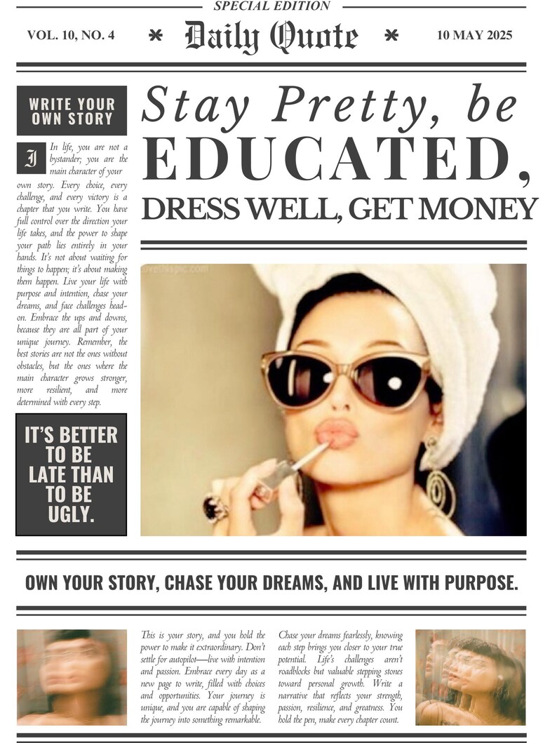 Stay Pretty Newspaper Poster - Etsy