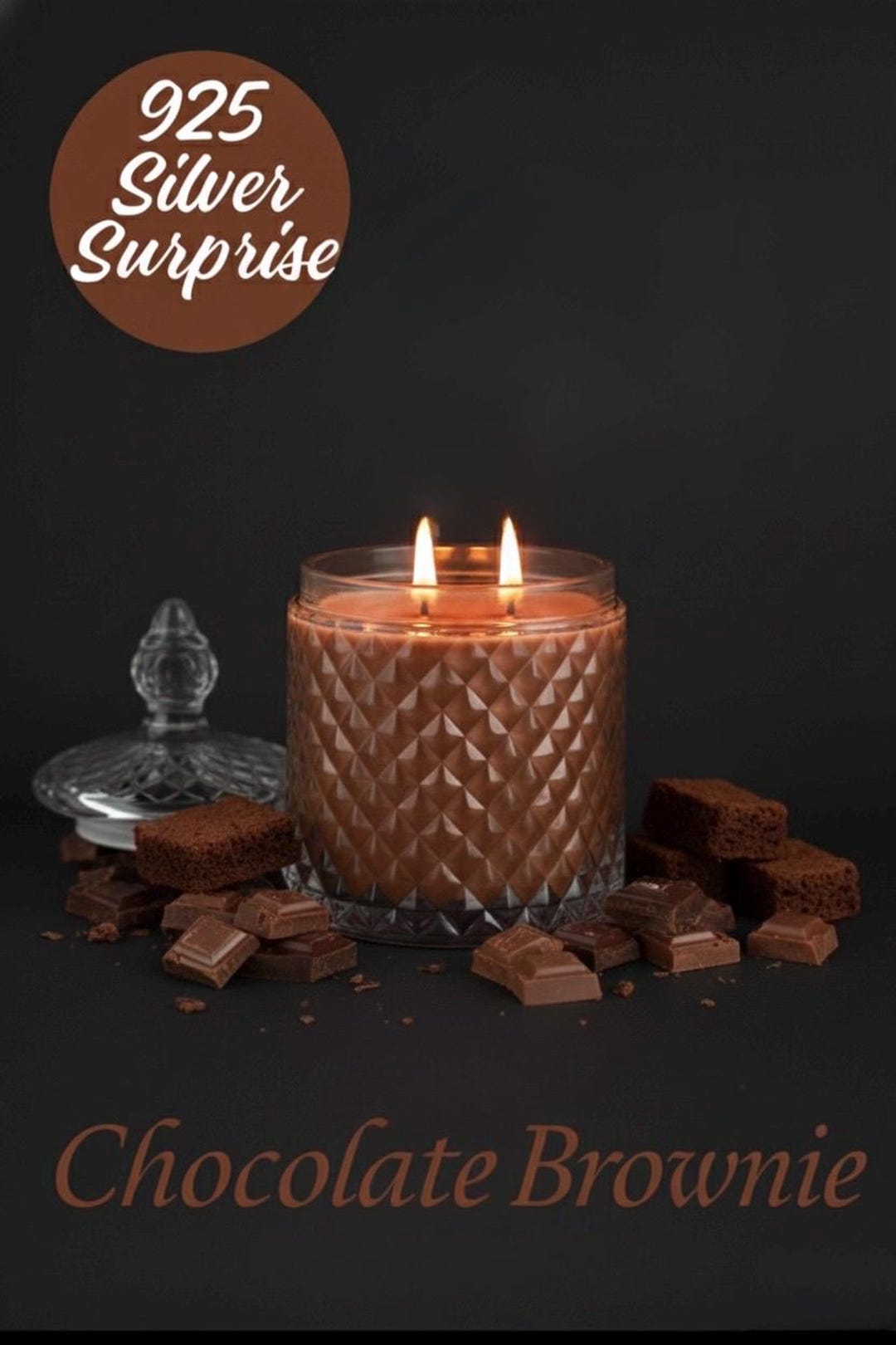 Surprise Candle With 925 Silver Jewelry | Chocolate Brownie Scent - Etsy