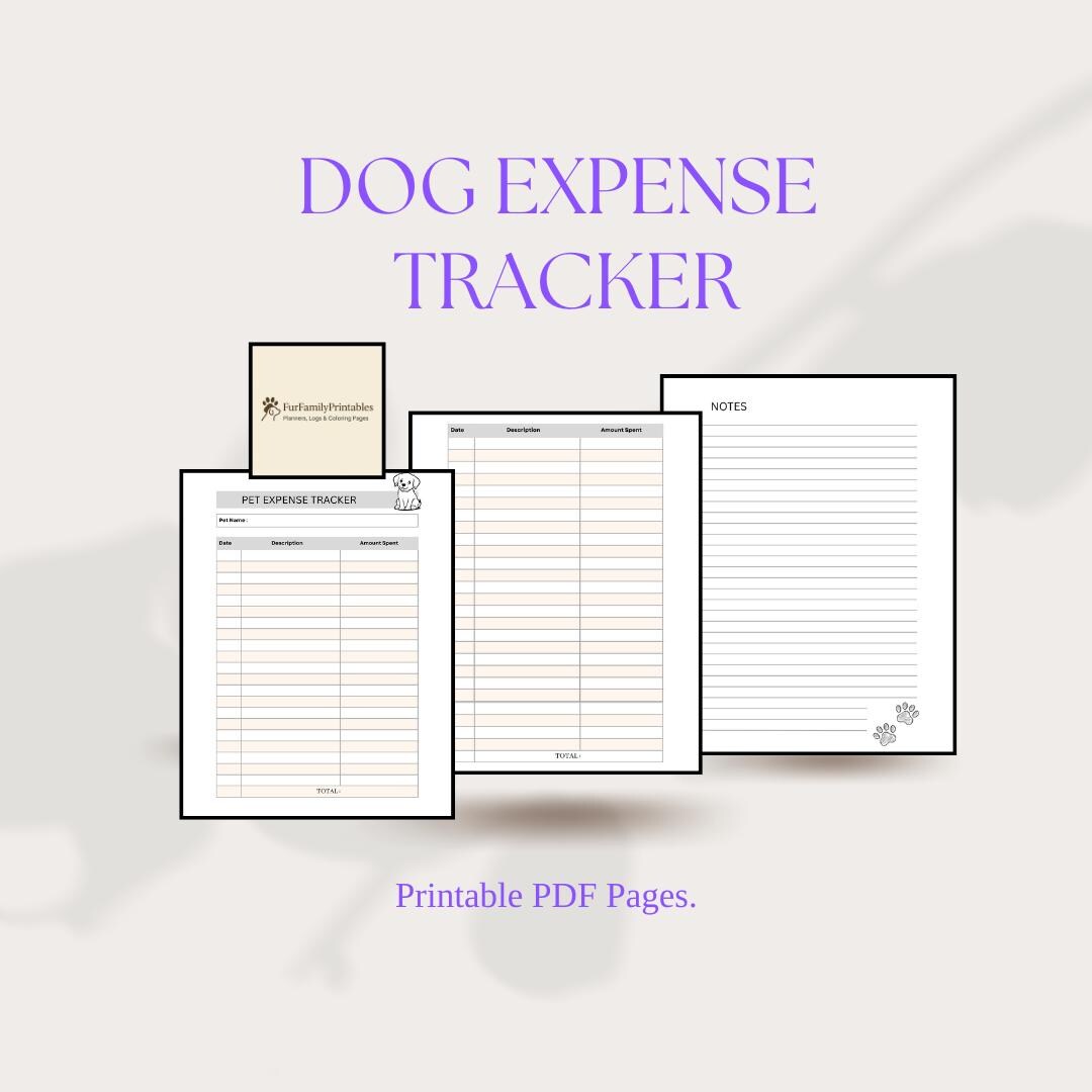 Dog Expense Tracker: Pet Budget Planner PDF (printable) - Etsy