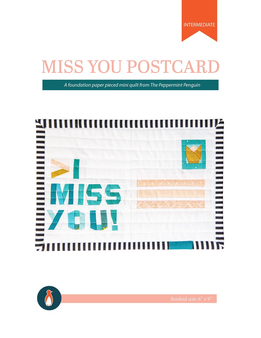 Miss You Postcard Mini Quilt Pattern Foundation Paper Piecing - Etsy