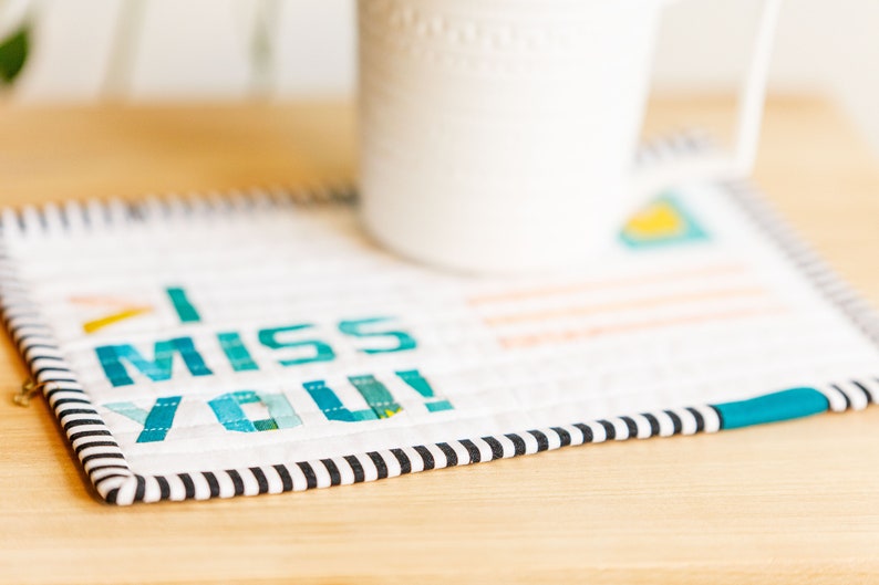 Miss You Postcard Mini Quilt Pattern Foundation Paper Piecing - Etsy