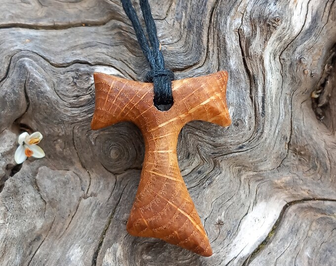 Tau Cross - Oak Wood - Etsy