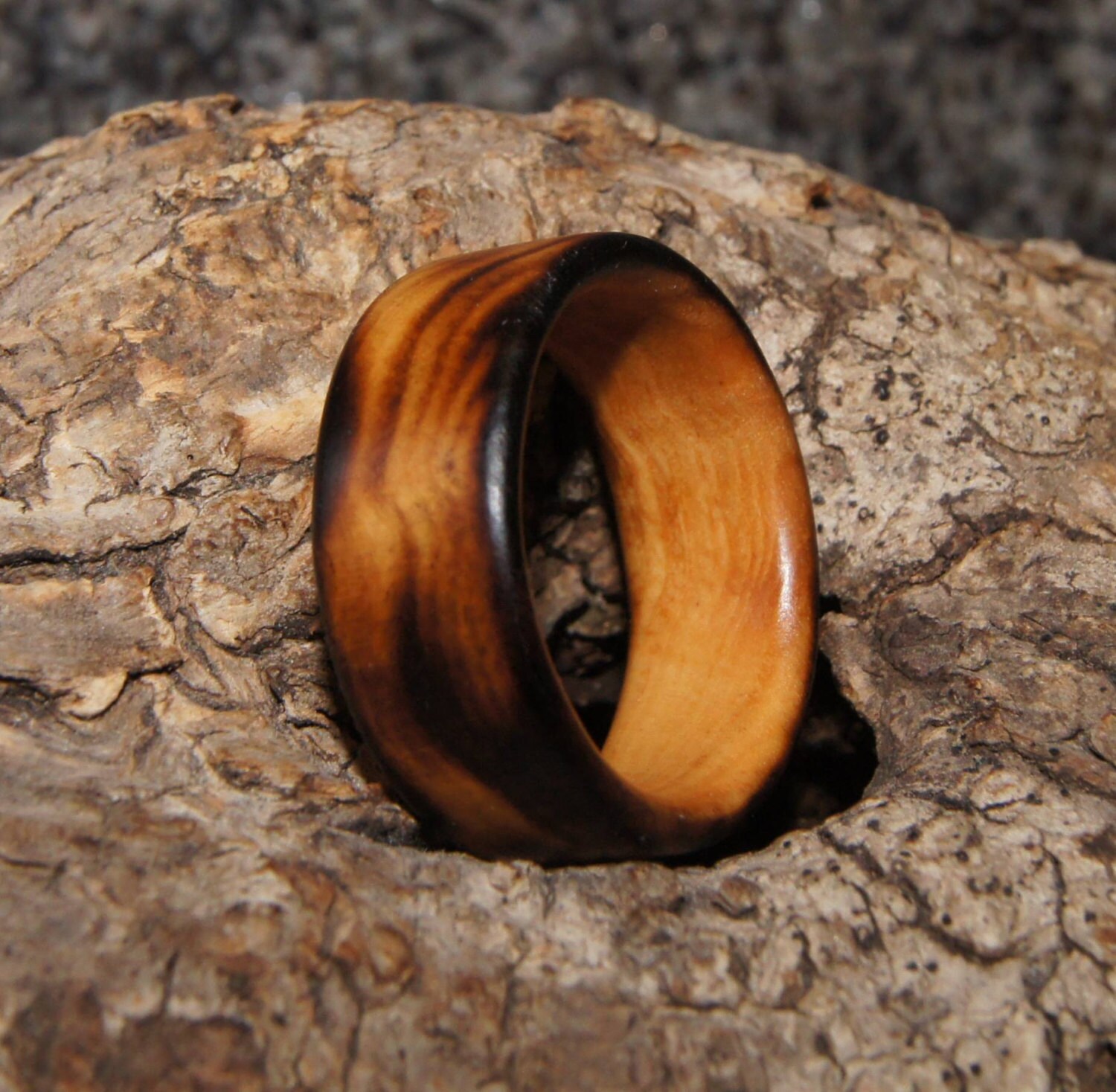 Any Size Olive Wood Ring Burned - Etsy